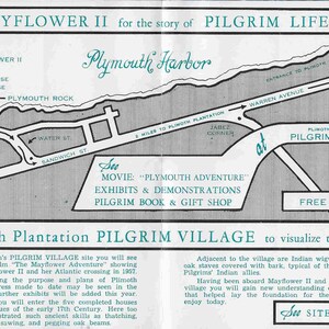 Vintage Mid Century Brochure and Map Plimoth Plantation - Etsy