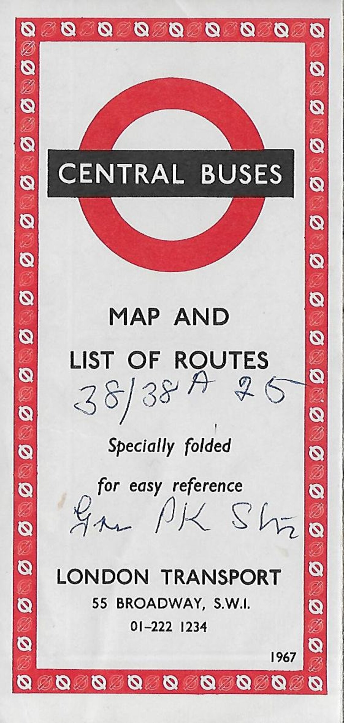 Vintage 1960's Brochure - Central Buses - Map and List of Routes ...