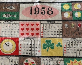 1958 Calendar - Etsy