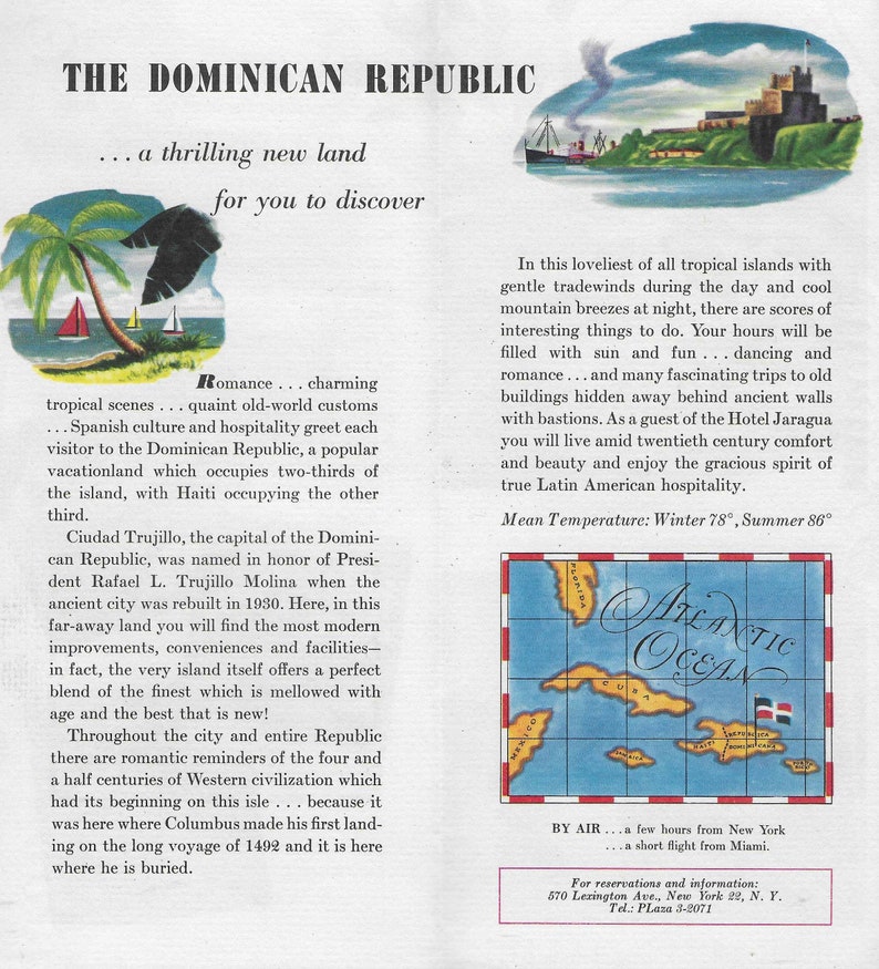 Vintage Mid Century Travel Brochure Republica Dominicana - Etsy