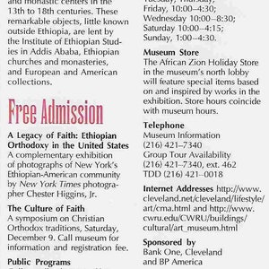 Vintage 1990's Pamphlet Art History African Zion the Cleveland Museum ...