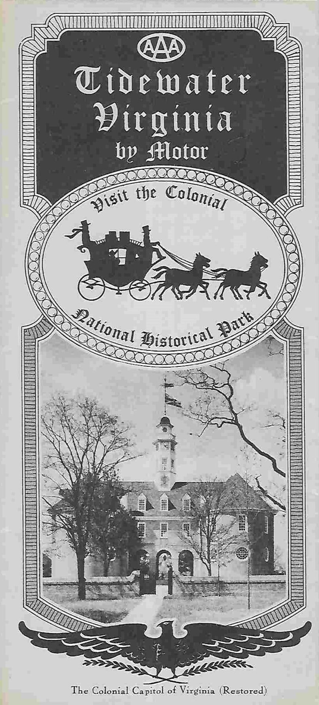 Vintage 1930's Travel Brochure - Tidewater Virginia - Colonial ...