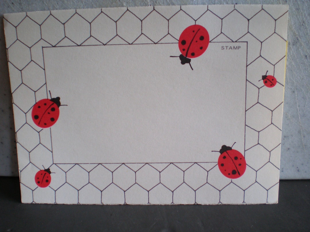Vintage Unused Blank Greeting Card Postcard Lady Bugs - Etsy