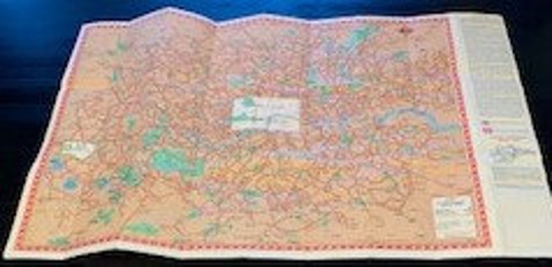 Vintage 1960's Brochure - Central Buses - Map and List of Routes ...