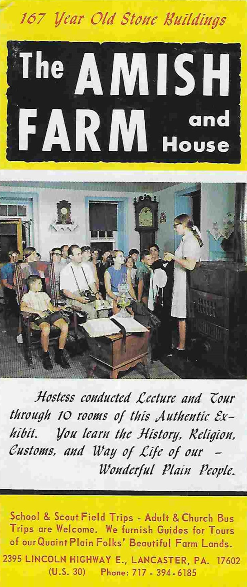 Vintage Midcentury Travel Brochure - the Amish Farm and House ...