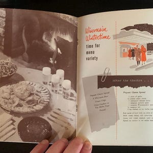 Vintage 1940's Illustrated Cookbook - Friendly Menus - Wisconsin ...