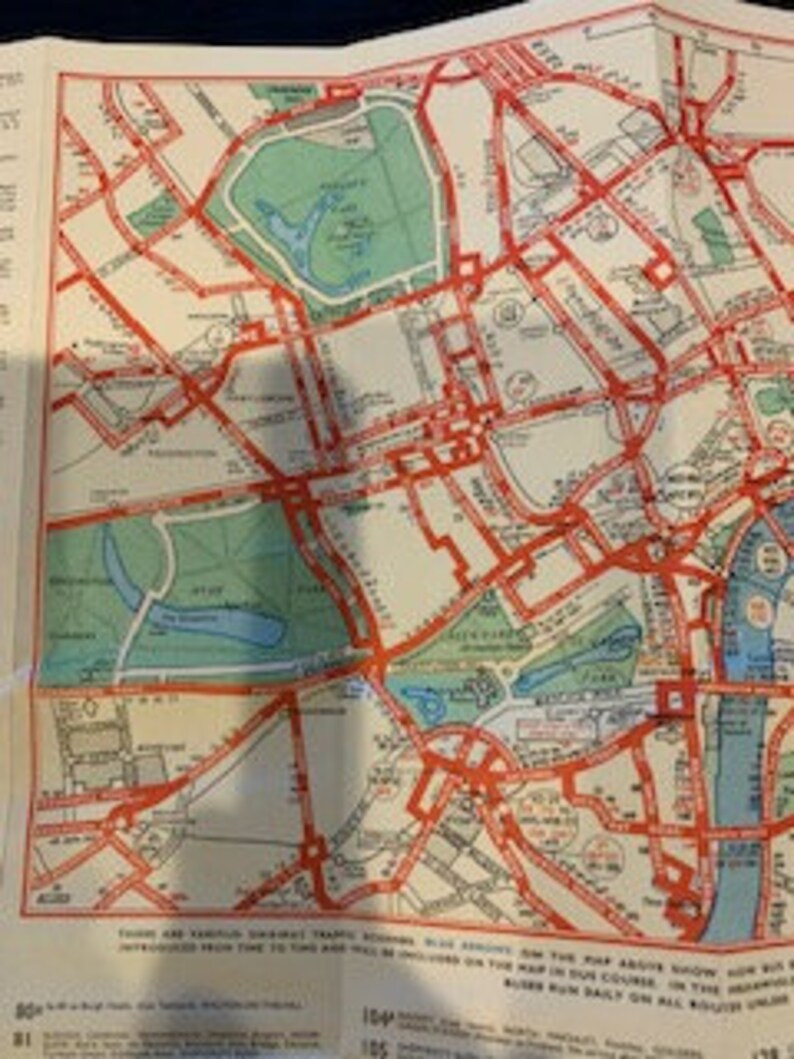 Vintage 1960's Brochure - Central Buses - Map and List of Routes ...