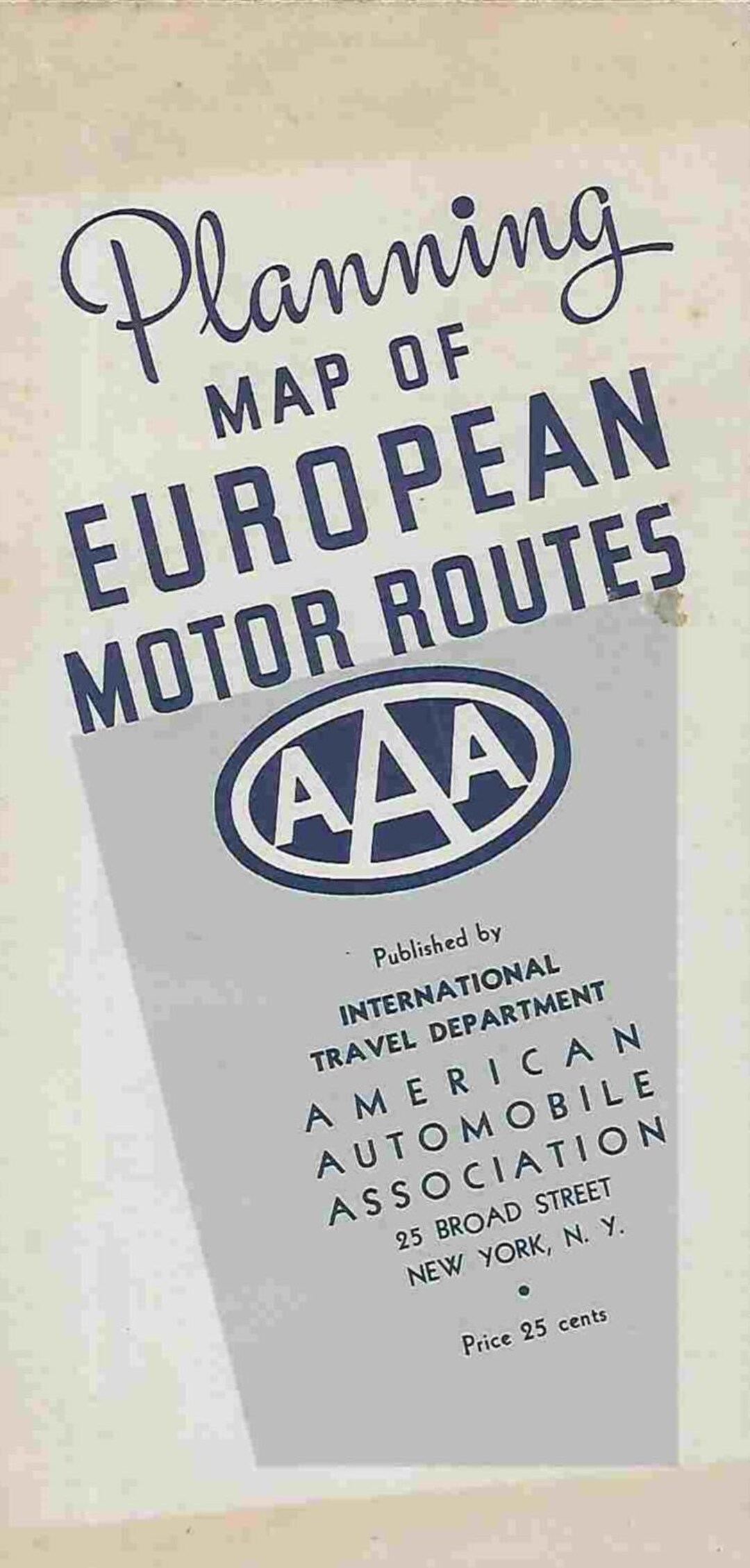 Vintage Midcentury Travel Map AAA European Motor Routes - Etsy