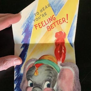 Vintage Midcentury Unused Greeting Card - Feel Better - Elephant - Etsy