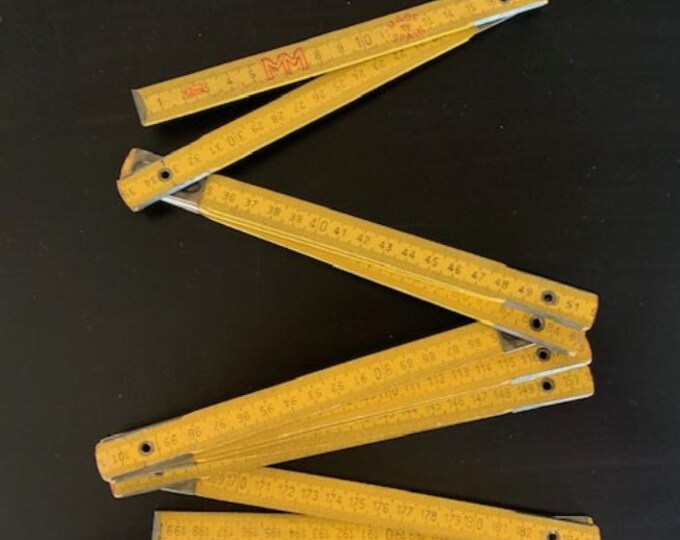 Vintage Midcentury Wood Retractable Yard Stick Spring Joints Made in ...