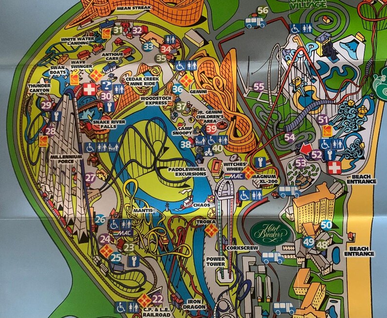Vintage 2000's Brochure - Cedar Point Amusement Park Guide & Map - 2000 ...