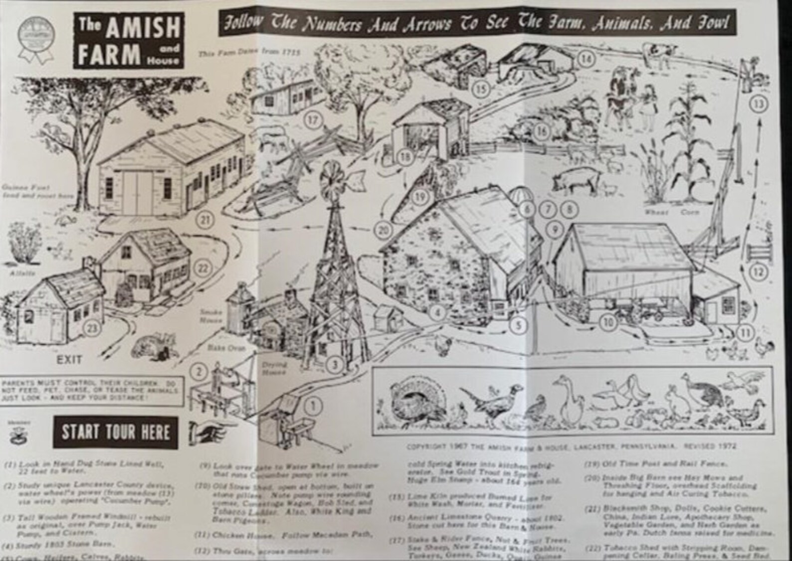 Vintage Midcentury Travel Brochure - the Amish Farm and House ...