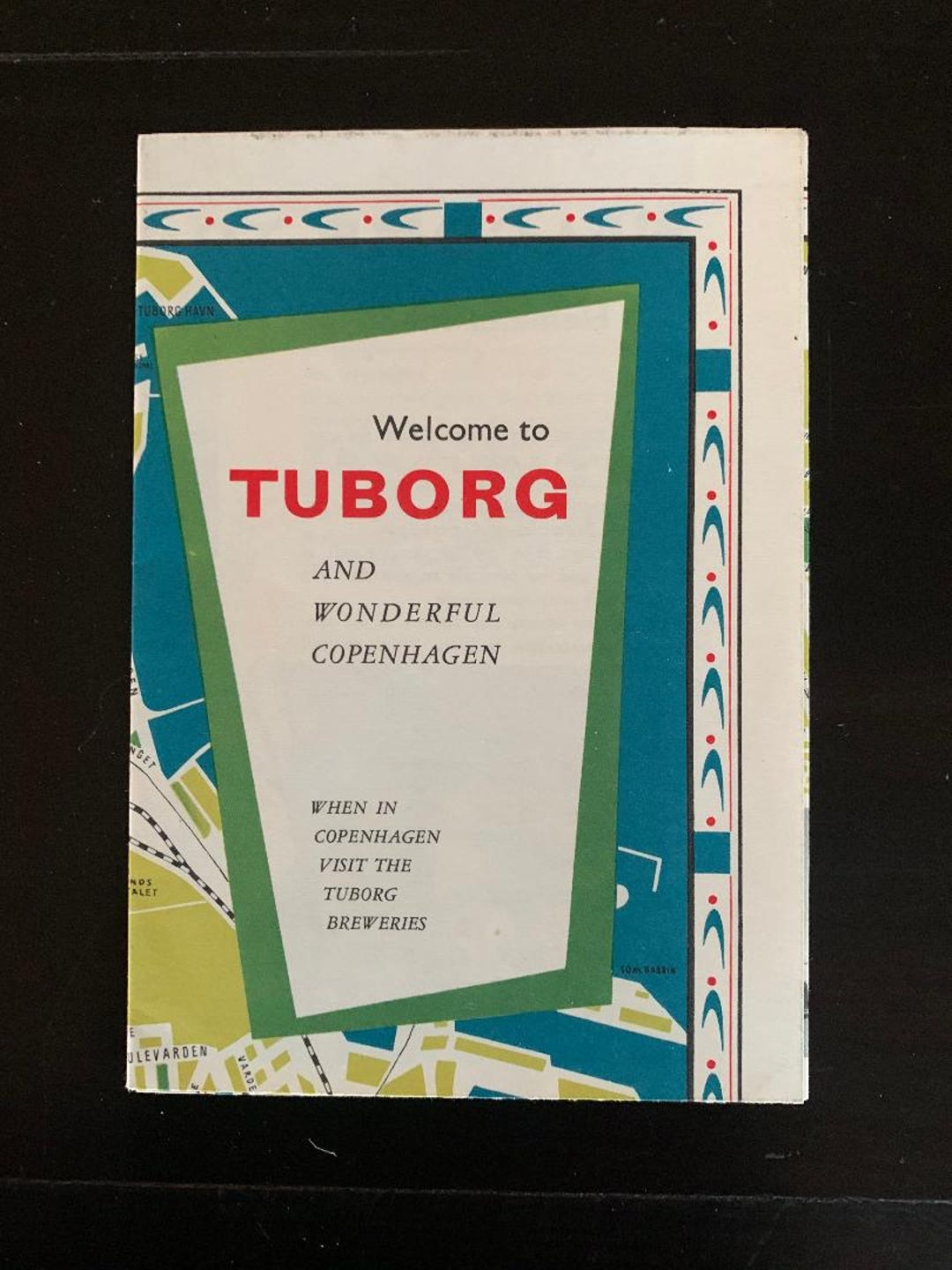 Vintage Midcentury Illustrated Travel Map - Tuborg - Copenhagen ...