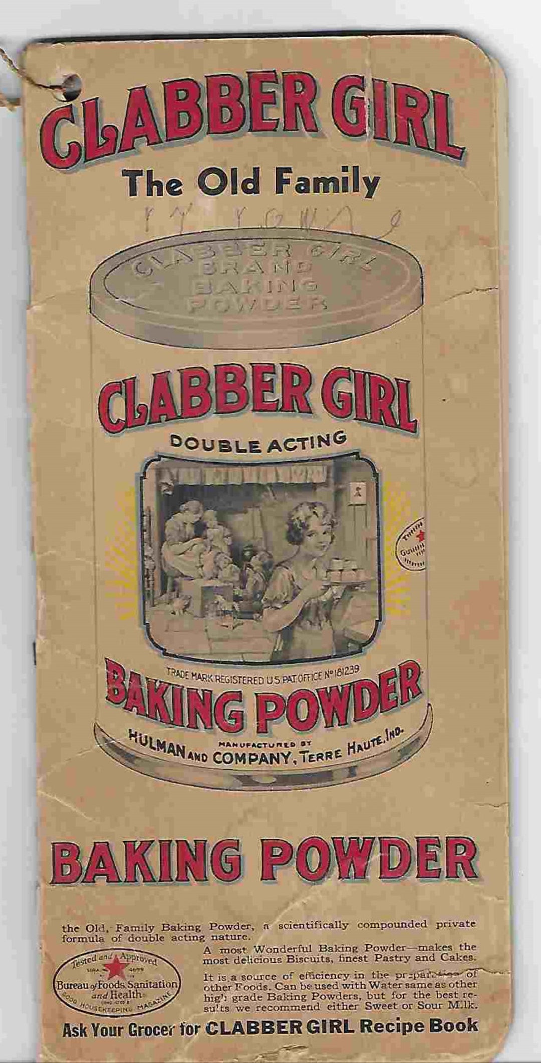 Vintage Early 1900's Advertisement Clabber Girl Baking Powder Grocery ...