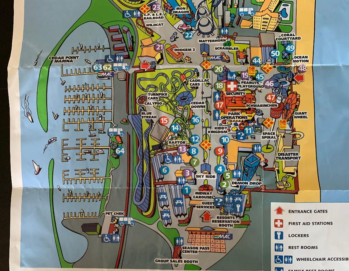 Vintage 2000's Cedar Point Amusement Park Guide & Map - 2001 - Etsy