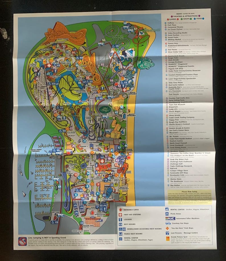Vintage 2000's Brochure - Cedar Point Amusement Park Guide & Map - 2000 ...