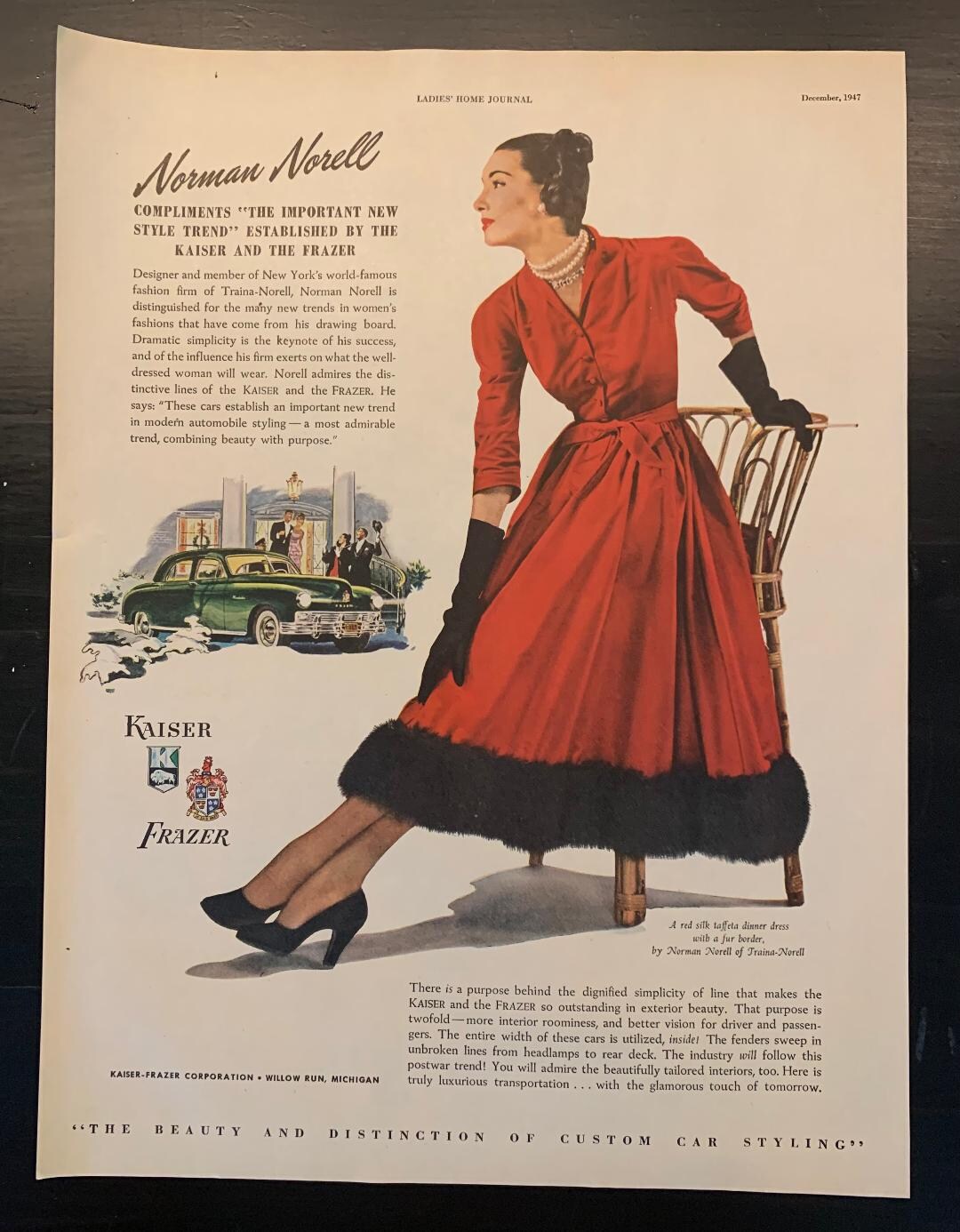 Vintage 1940's Advertisement - Kaiser and the Frazer - Norman Norell ...