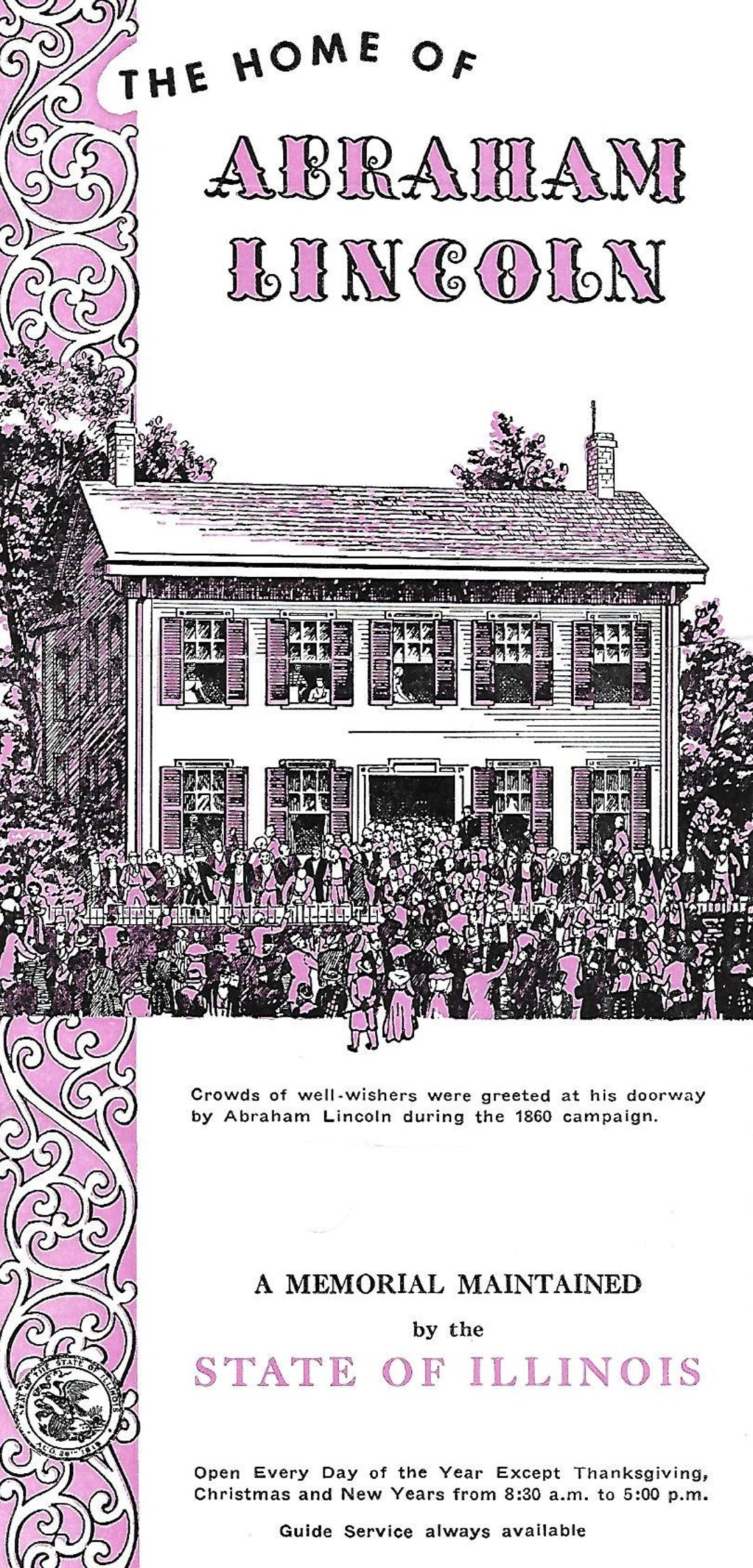 Vintage 1960's Travel Brochure - the Home of Abraham Lincoln ...