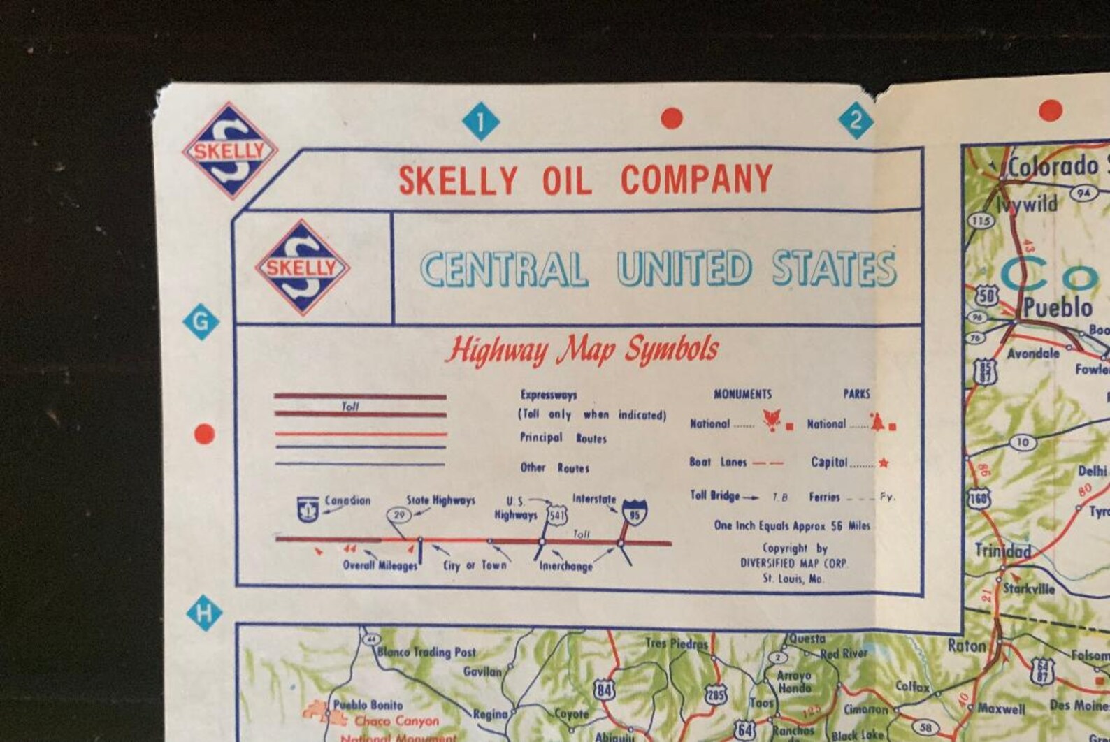 Vintage Midcentury Guide- Road Map - Skelly Oil Co. Ad - Highway Map of ...
