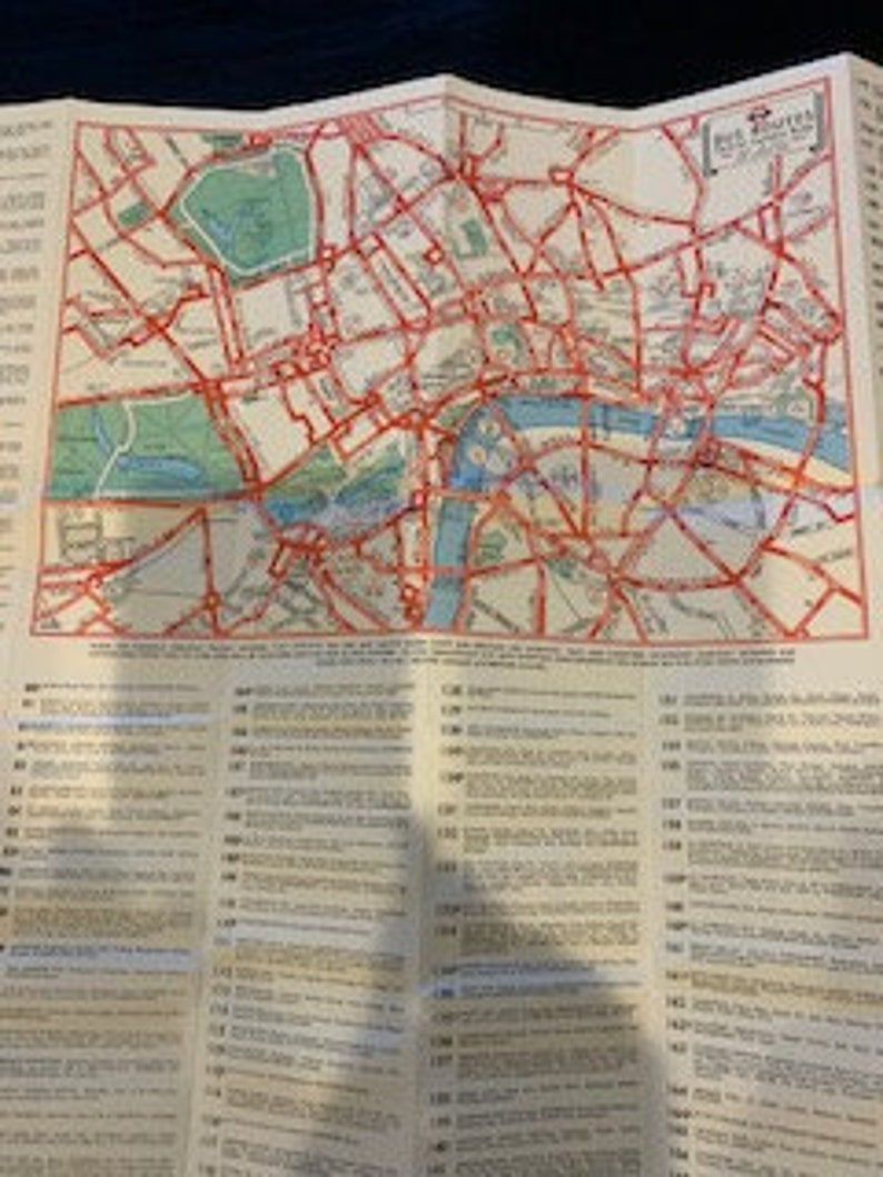 Vintage 1960's Brochure - Central Buses - Map and List of Routes ...