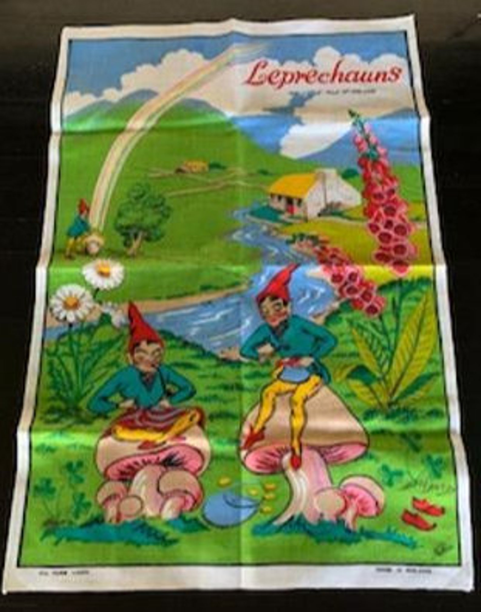 Ropa de cocina vintage Toalla de recuerdo ilustrada - Leprechauns ...