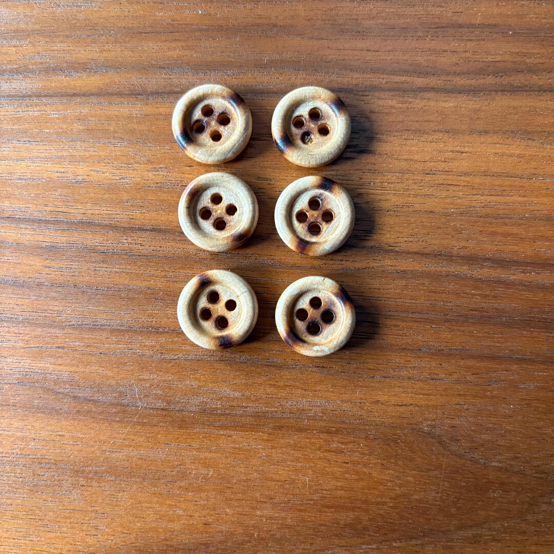 Vintage Wood Button Set – Rustic 4-hole Style – Set of 6 – 5/8” - Etsy