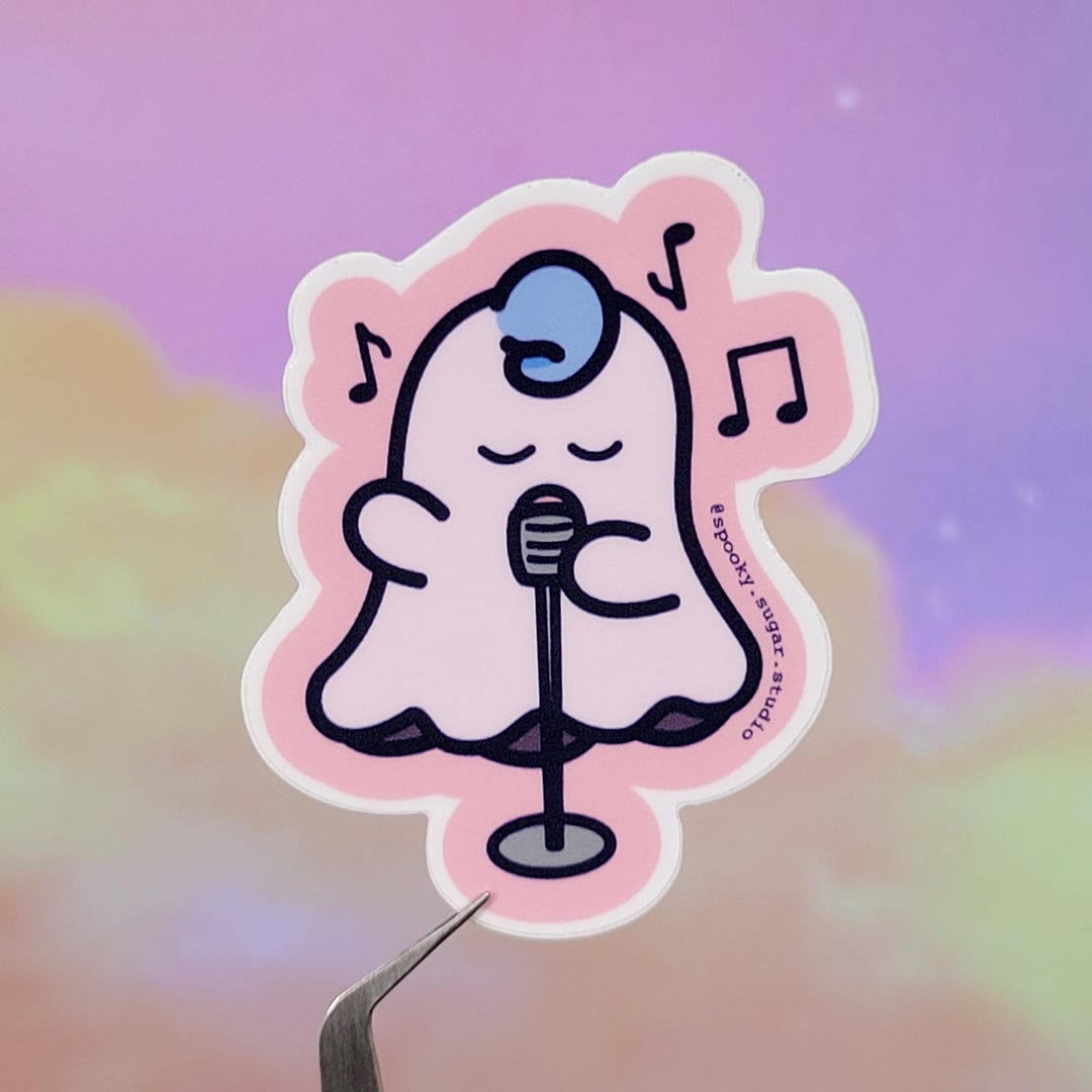 Ghost Singer | Vinyl Sticker, Laptop, Water Bottle, Kindle, Journal - Etsy