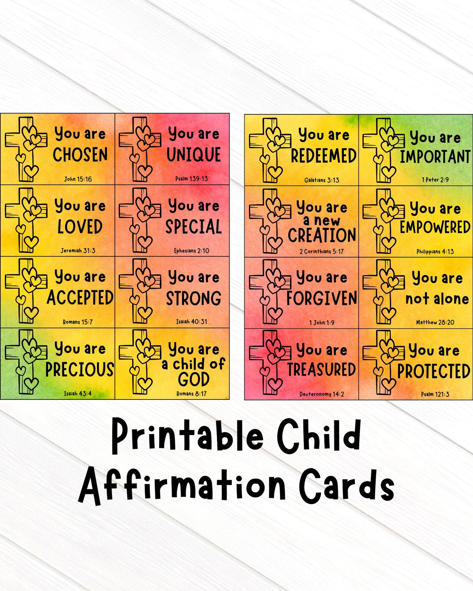 Christian Kids Affirmation Cards: Bible Verse Lunchbox Notes (digital ...