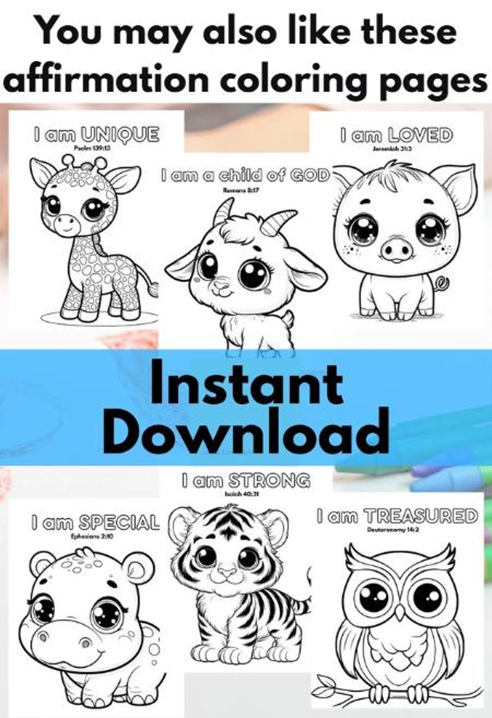 Christian Kids Backpack Tags: Bible Verse Affirmations (printable PDF ...