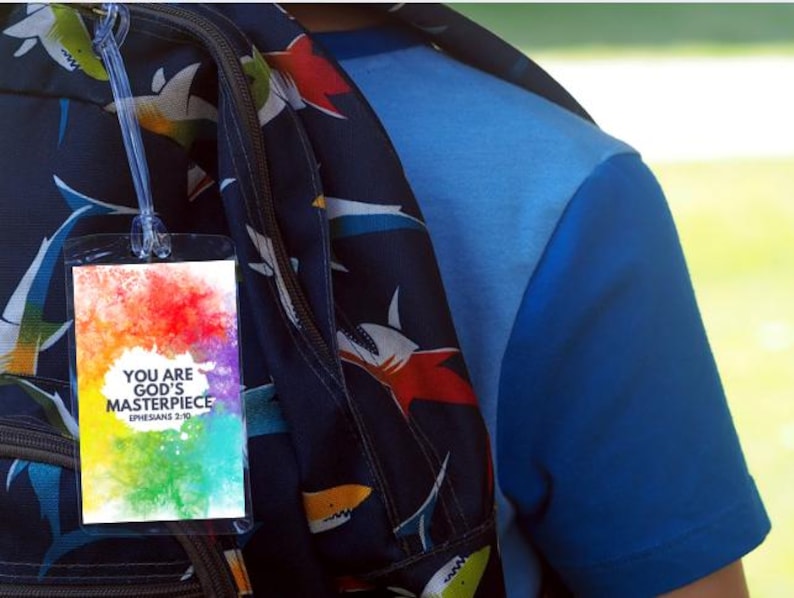 Christian Kids Backpack Tags: Bible Verse Affirmations (printable PDF ...