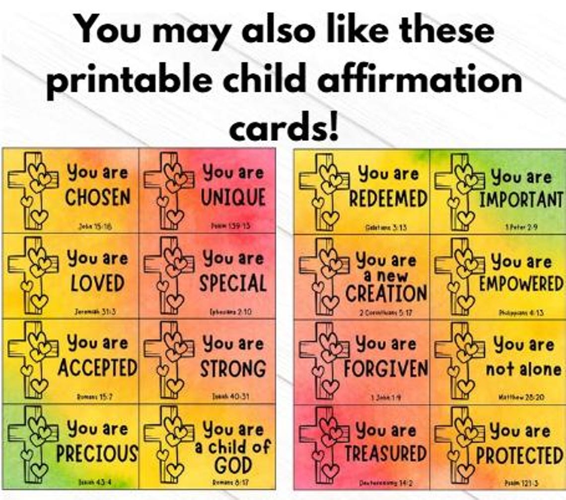 Christian Kids Backpack Tags: Bible Verse Affirmations (printable PDF ...