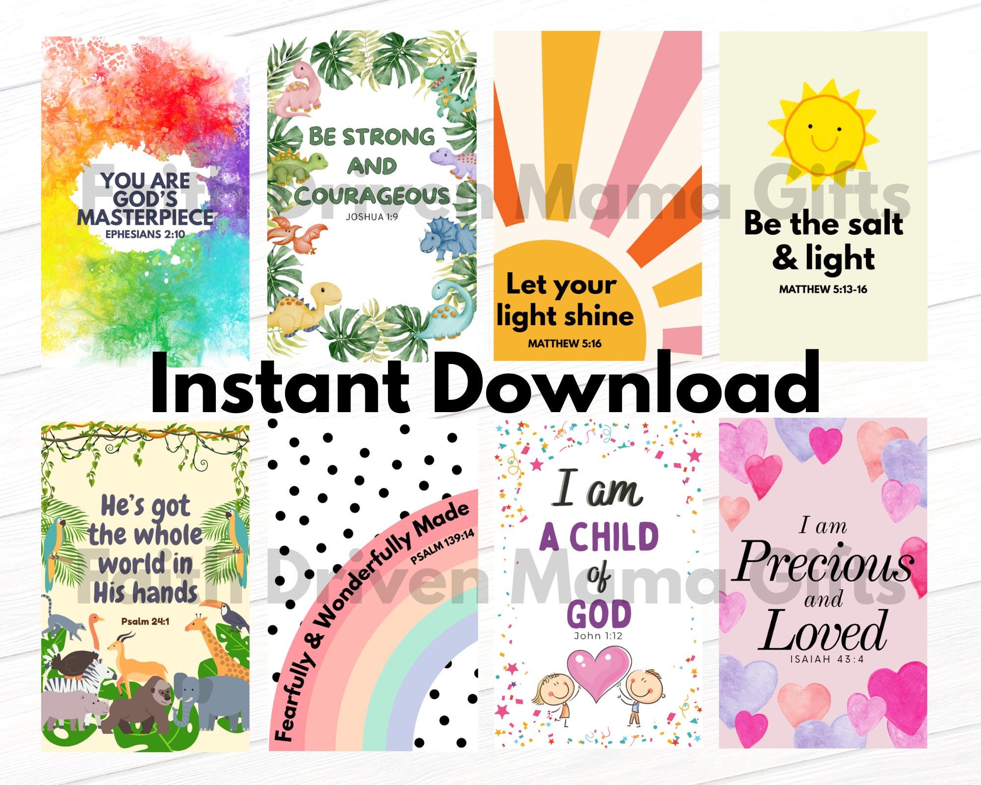 Christian Kids Backpack Tags: Bible Verse Affirmations (printable PDF ...