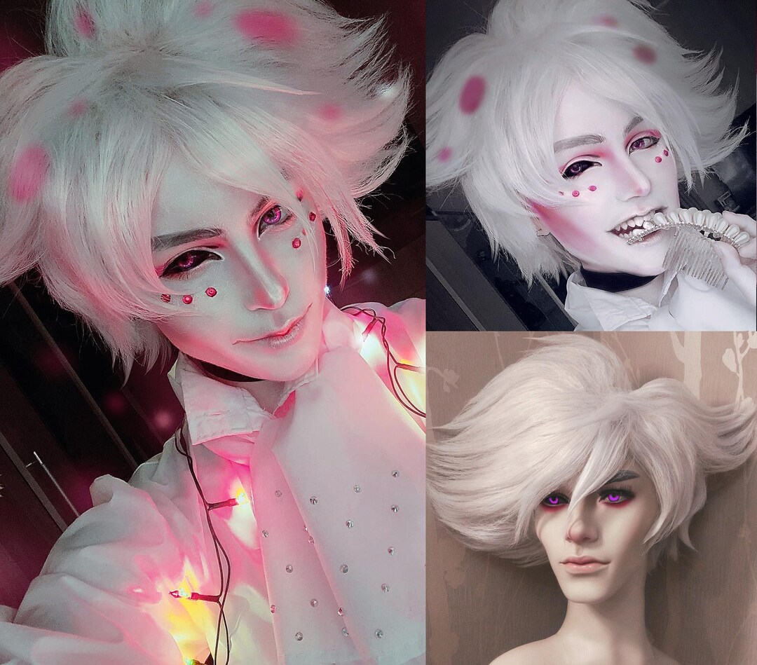 Angel Dust Cosplay Wig From “hazbin Hotel” - Etsy