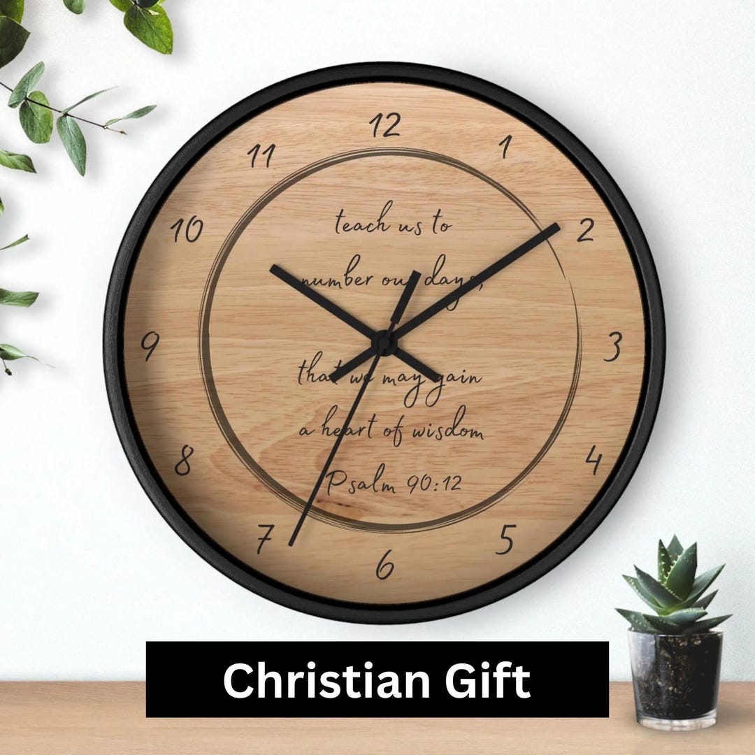 Christian Wall Clock With Bible Verse Wall Decor for Women Kitchen Wall ...