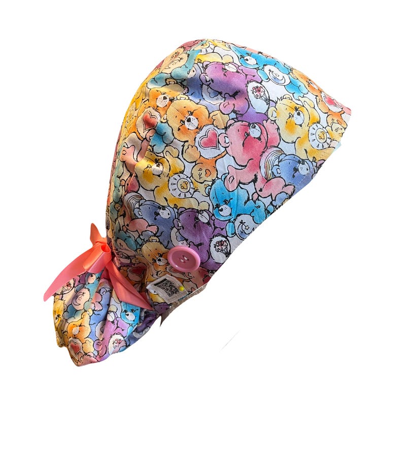 Care Bears Ponytail Scrub Hat, Satin Lined, FREE SHIP, Medical Surgical ...