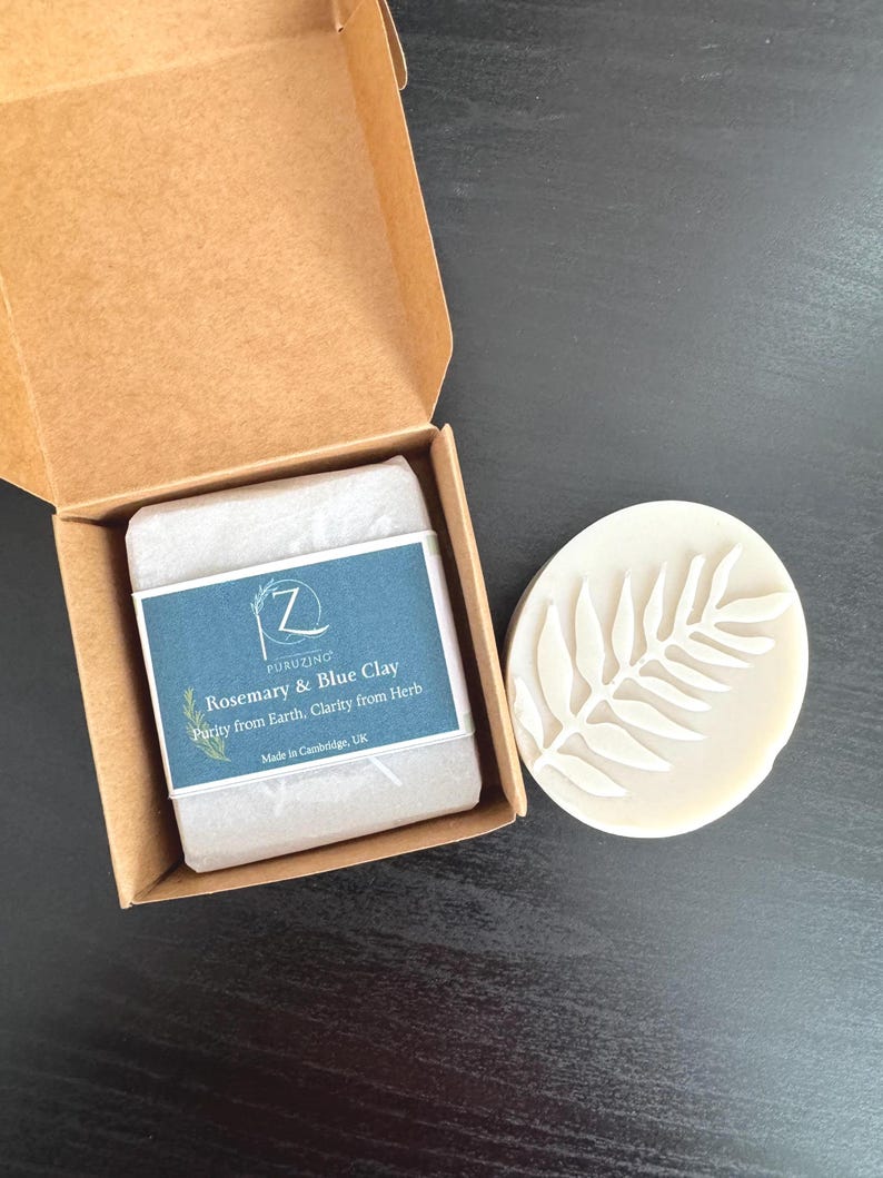 Natural Cold Process Herbal Soap - Rosemary & Blue Clay Soap| Detox ...