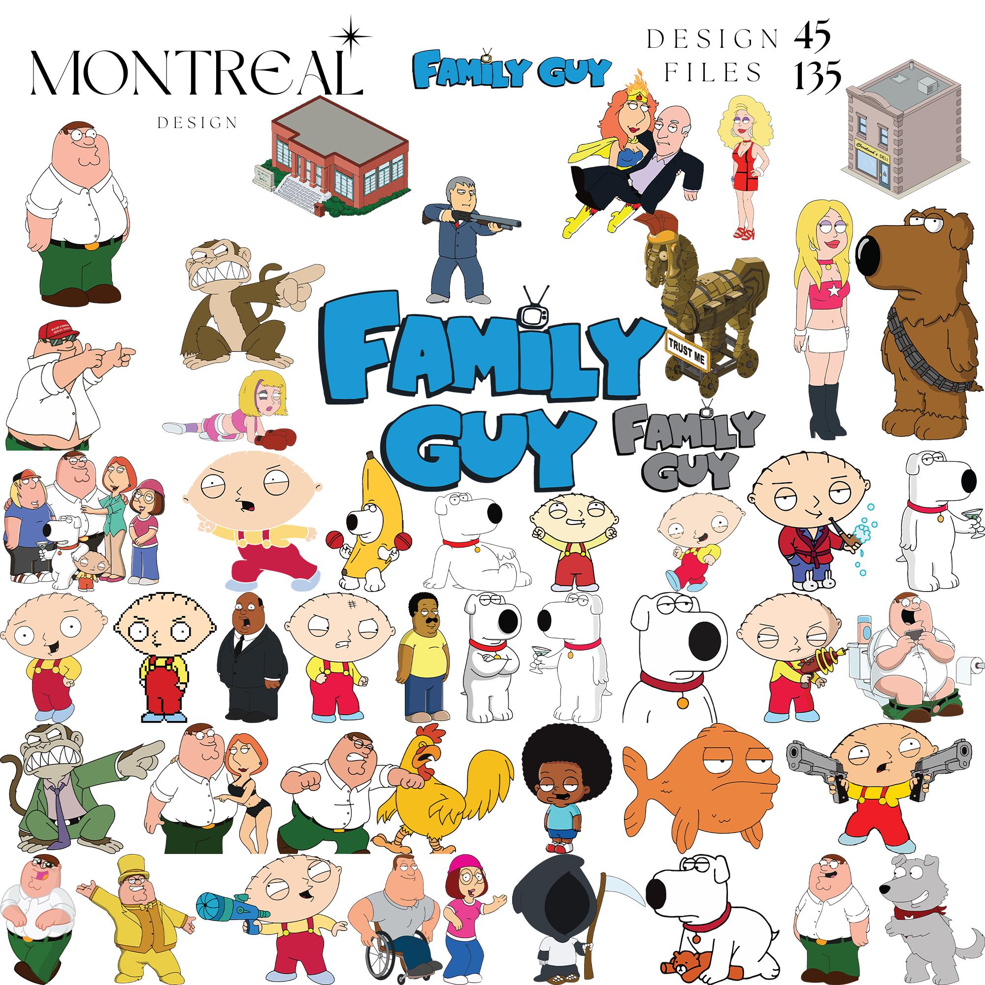 Family Guy Chracters Svg-png-pdf Bundle Big Pack \ Birthday \ Party ...