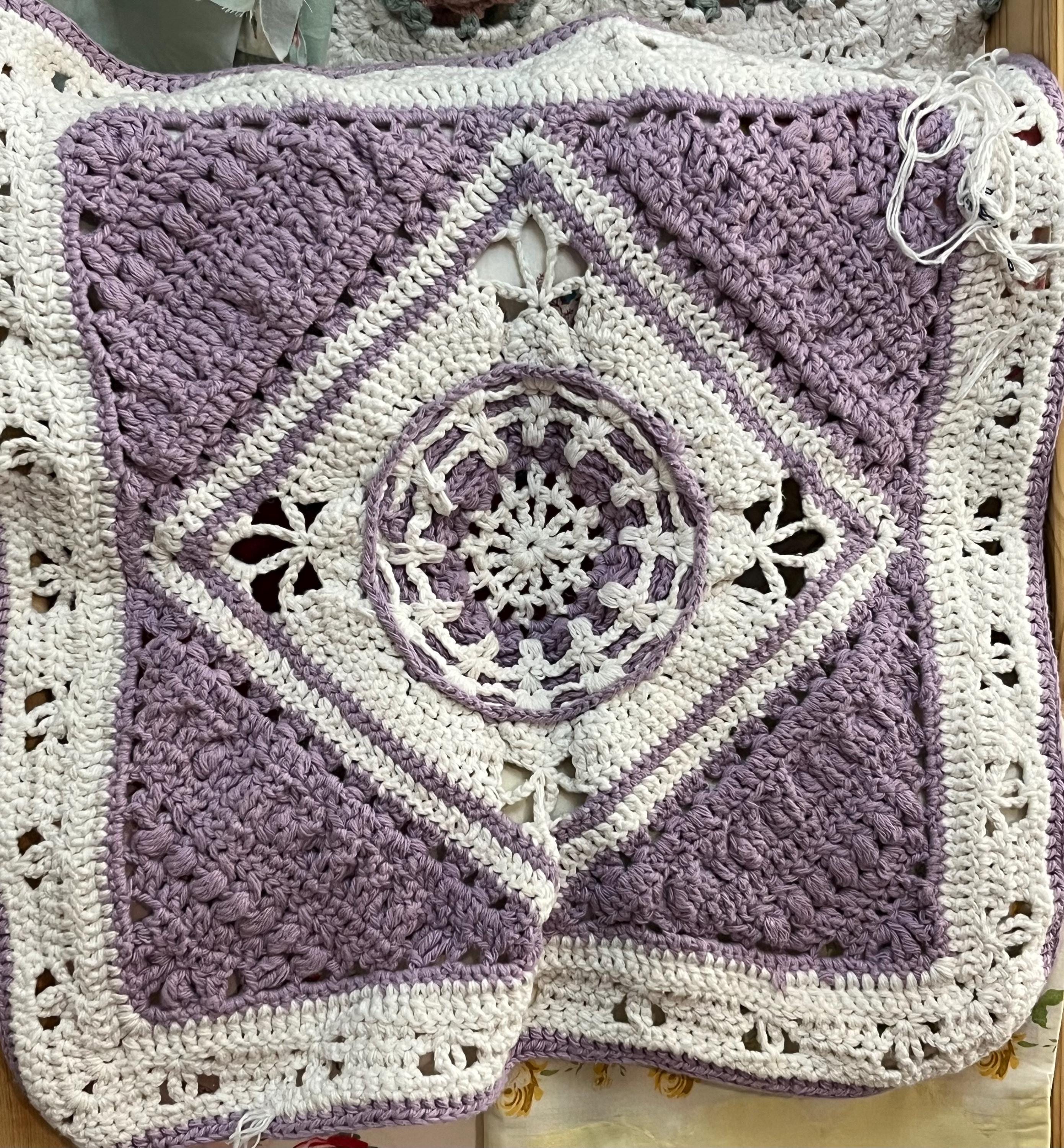 Handmade Crochet Block, 100% Cotton Sunburst Pattern (18in X 18in) - Etsy