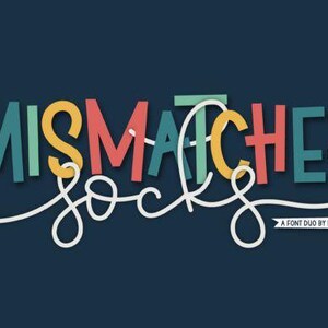 Mismatched Socks Font for Machine Embroidery - Two Fonts With Alternate ...