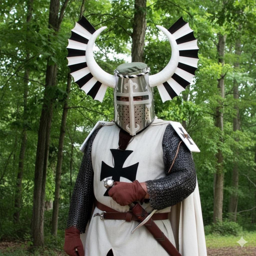 Winged Templar Great Helm Medieval Fantasy Crusader Helmet Viking ...