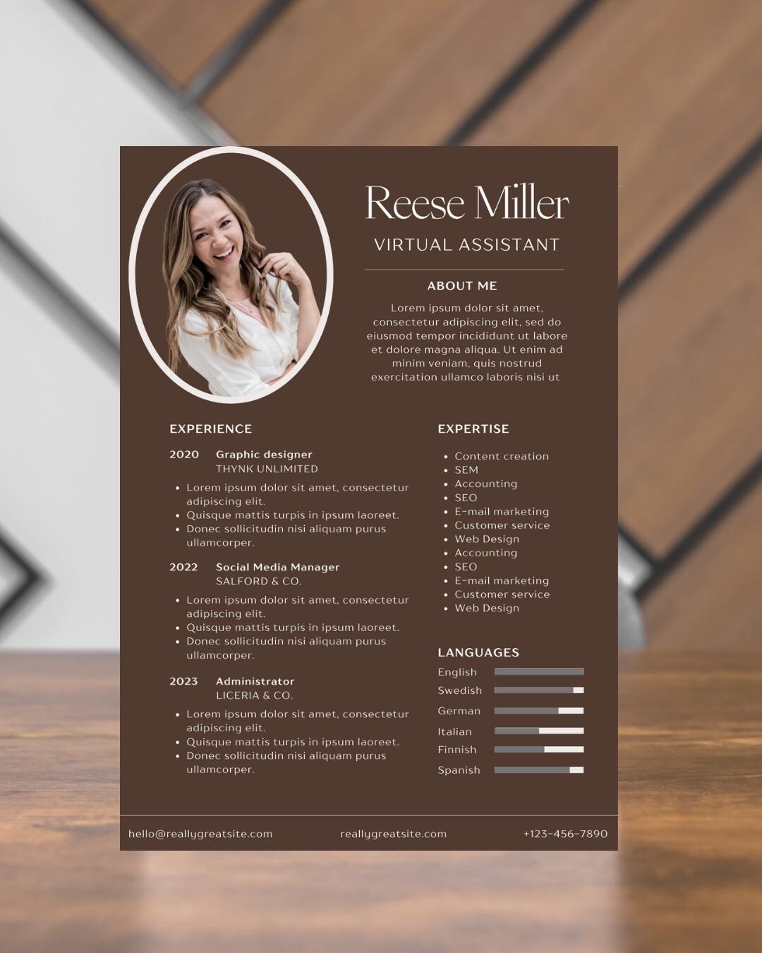 Modern Botanical Resume Template: Editable Canva CV Design - Etsy
