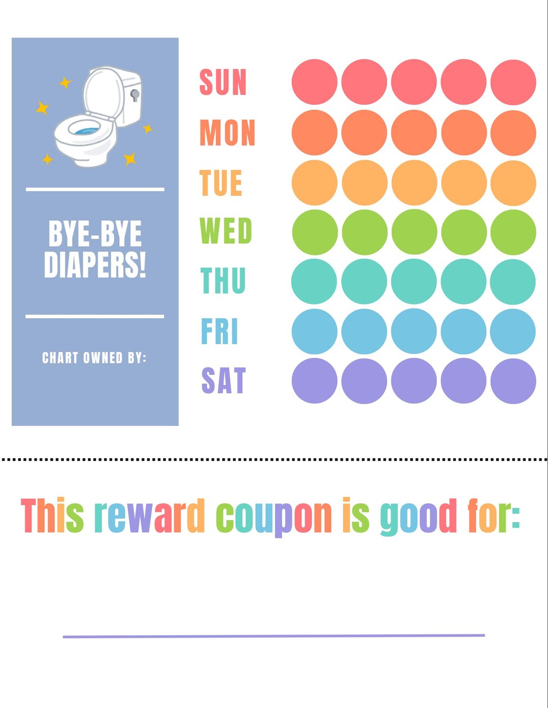 Potty Training Chart for Kids – Printable Reward Chart – Toddler Potty ...