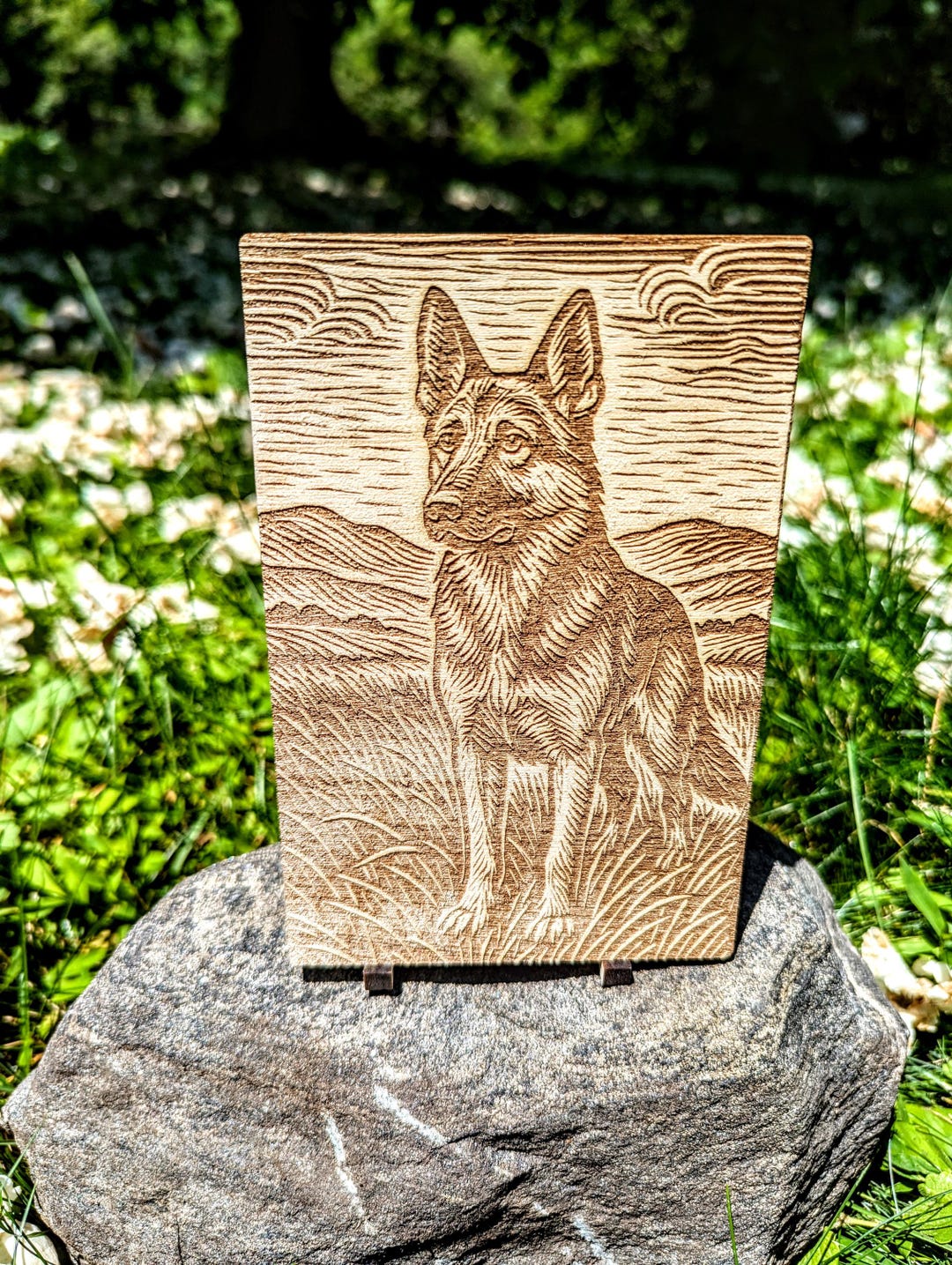 German Shepard, Woodcut Engraving, Dog Art - Etsy