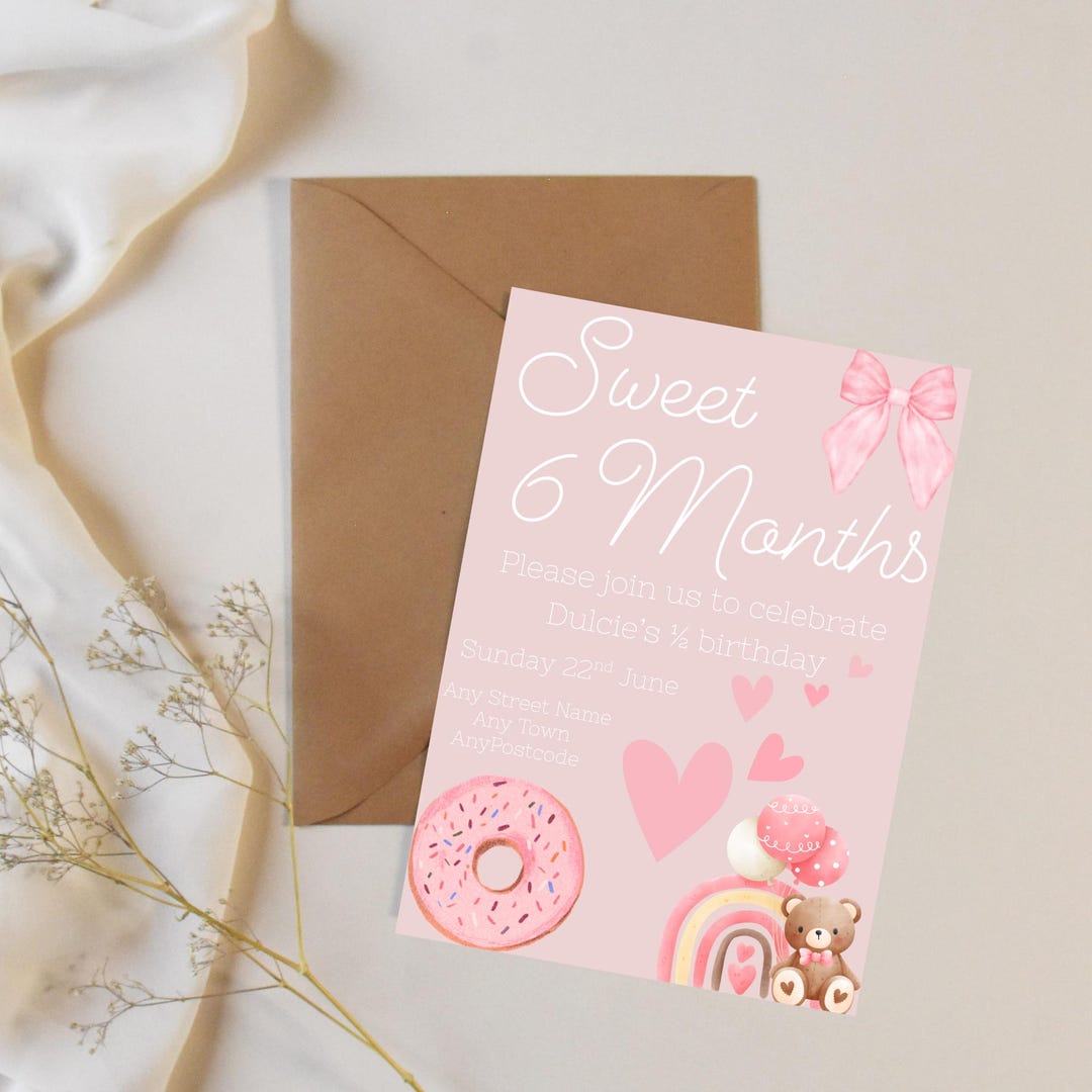 Half Birthday Invitation, Half Birthday, Half Birthday Party, 6 Month ...