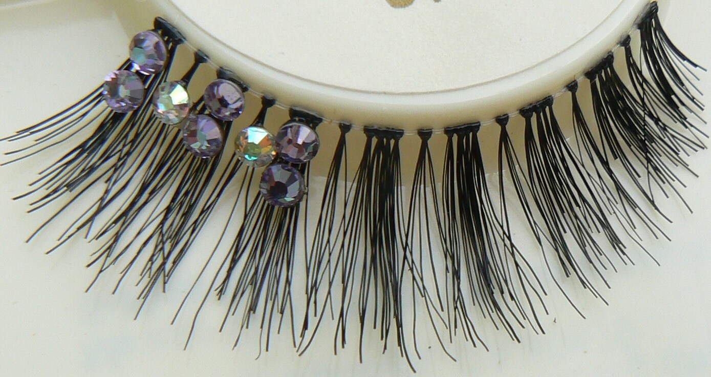 Ultra Sparkly Exclusive False Eyelashes With Violet Lilac Crystal ...