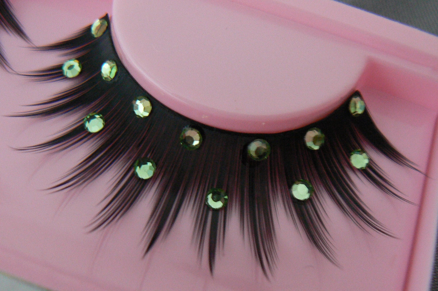 Fake Eyelashes Green Crystal AB Wedding False Sparkly Mermaid - Etsy