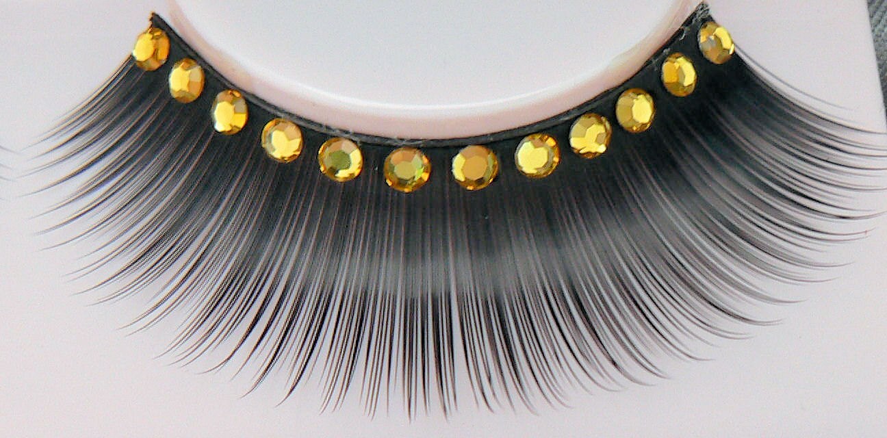 Golden Glory Ultra Sparkly Exclusive False Eyelashes With Yellow ...