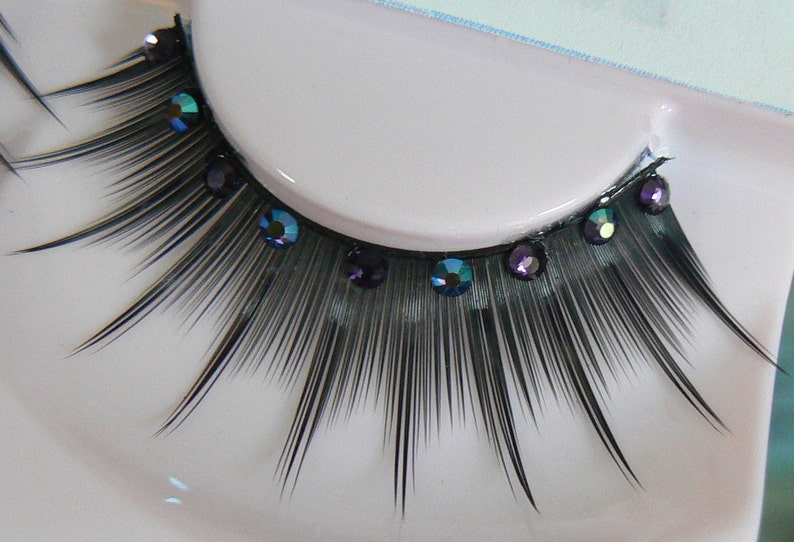 Fake Eyelashes Preciosa Purple Crystal Wedding False Sparkly Mermaid ...
