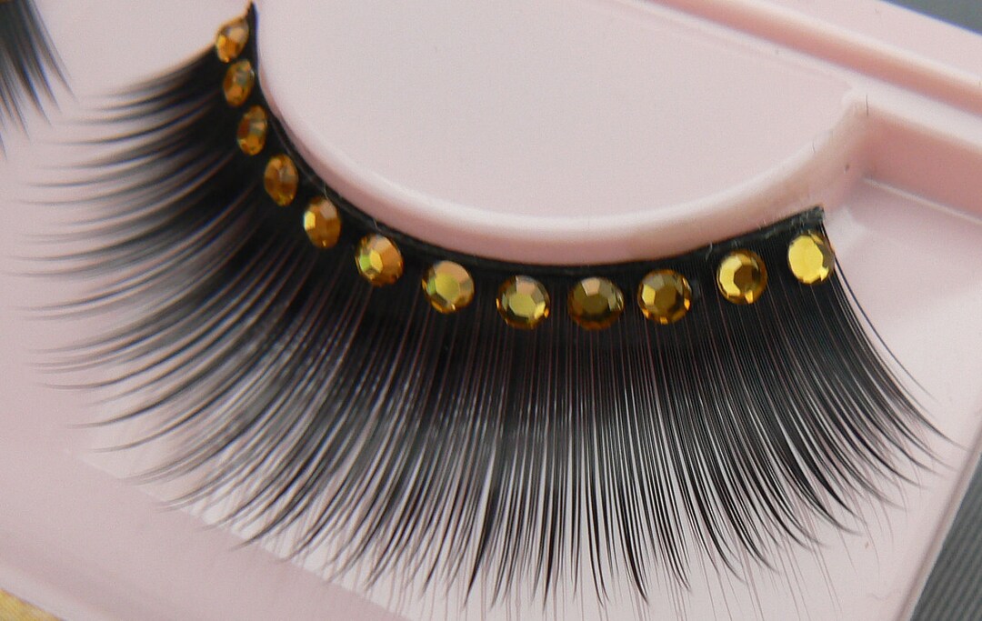 Golden Glory - Ultra Sparkly Exclusive False Eyelashes With Yellow ...