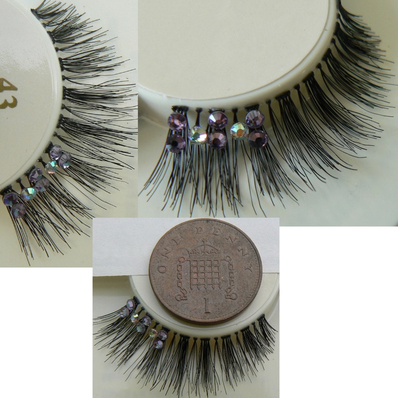 Ultra Sparkly Exclusive False Eyelashes With Violet Lilac Crystal ...